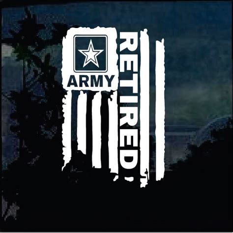 Army Retired Weathered Flag Military Window Decal Sticker Custom Made