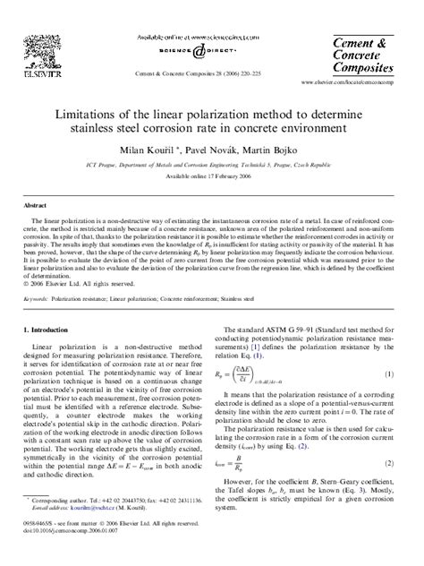 Pdf Limitations Of The Linear Polarization Method To Determine