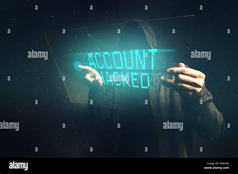 E Bank Account Hacked Unrecognizable Computer Hacker Stealing Personal Data Internet Cyber