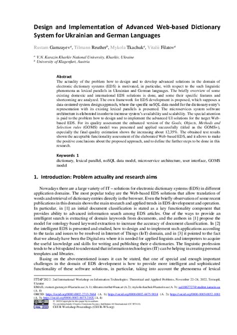 pdf design and implementation of advanced web based dictionary system