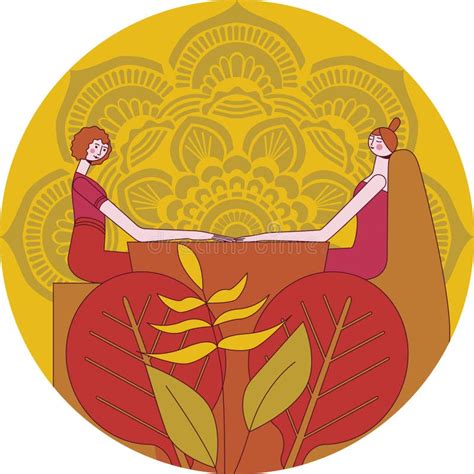 Manicure And Hand Massage Techniques Circle Shape Stock Vector
