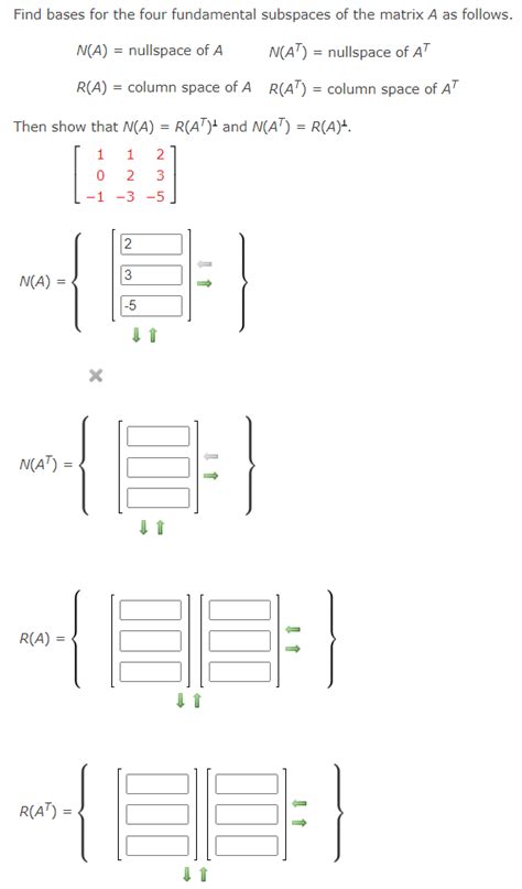 Solved Find Bases For The Four Fundamental Subspaces Of The Chegg Com