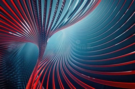 Abstract Red And Blue Intersecting Line On Dark Background Digital Art