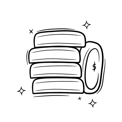 Premium Vector Hand Drawn Stack Of Coins Doodle Vector Sketch