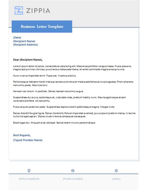 Business Letter Template Word Zippia