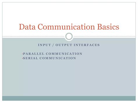 Data Communication Basics Ppt