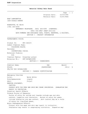 Fillable Online Material Safety Data Sheet BASF Fax Email Print PdfFiller