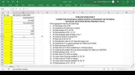 Tybcom Sem V Computer Systems And Applications Practical Examination Preparation Question Youtube