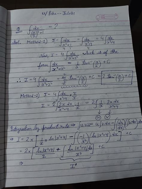 Indefinite Integration Doubt R Jee
