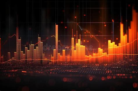 Dynamic Metrics Abstract Stock Chart With Energetic Orange And Black Stock Illustration