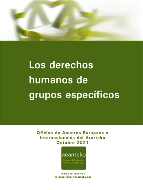 Copia De Es Los Derechos Humanos De Grupos Especificos Pdf Grupo