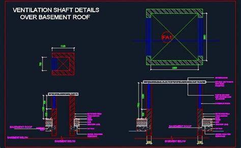 Free Autocad Drawing Of Ventilation Shaft Detail Over Basement Roof