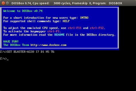 setting up dosbox in ubuntu to run turbo c