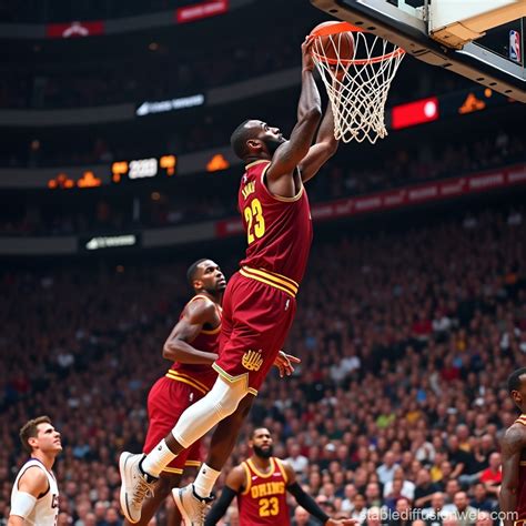 Lebron James Dominant Dunk Stable Diffusion Online