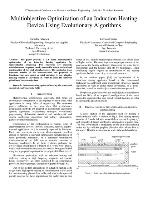 Pdf Multiobjective Optimization Of An Induction Heating Device Using Evolutionary Algorithms