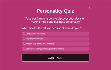 Personality Quiz Template Visme
