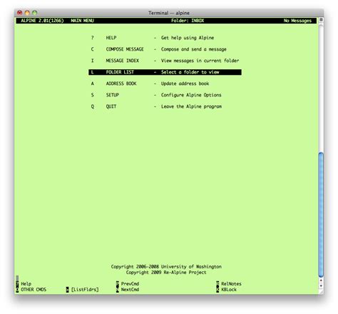 Mimsy Command Line Mail On Os X Re Alpine And Geektool