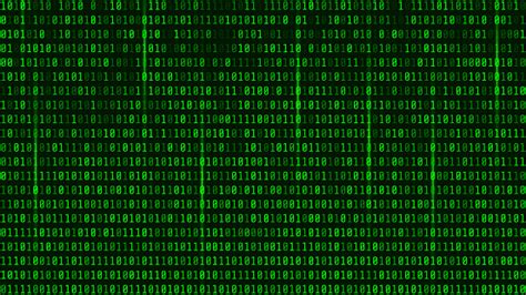 디지털 이진 데이터 및 스트리밍 이진 코드 배경입니다 녹색 숫자 10 매트릭스 배경입니다 169 포맷 가상현실에 대한 스톡 벡터