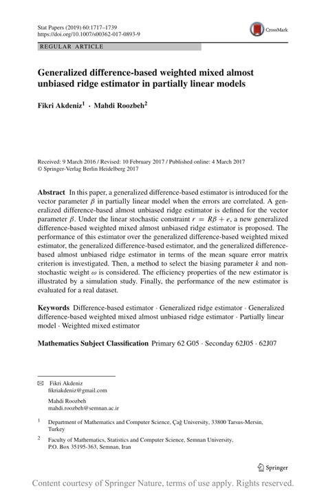 Generalized Difference Based Weighted Mixed Almost Unbiased Ridge