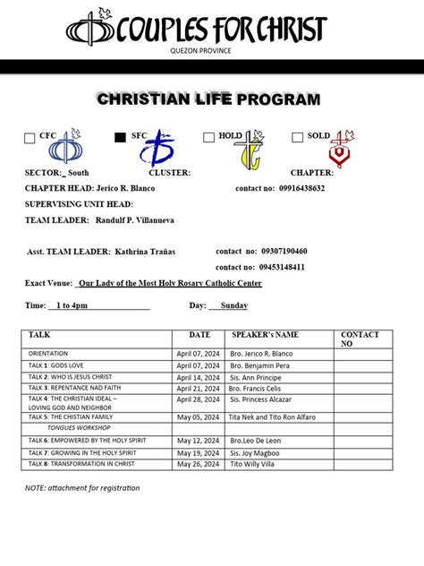 Cfc Clp V2 0 Form Pdf Catholic Church Religious Belief And Doctrine