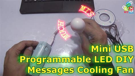 Mini USB Programmable LED DIY Messages Cooling Fan YouTube