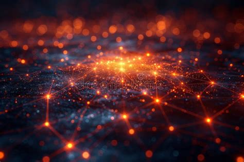 Networked Particles On A Digital Landscape Stock Image Image Of Visualization Technology