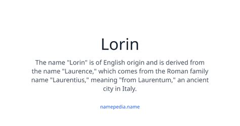 Lorin Meaning Origin Nicknames And Popularity Namepedia