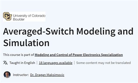 Averaged Switch Modeling And Simulation Electronics Electrical Ee Ec Ex
