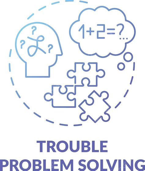 Trouble Problem Solving Blue Gradient Concept Icon Thought Line Disorder Vector Thought Line