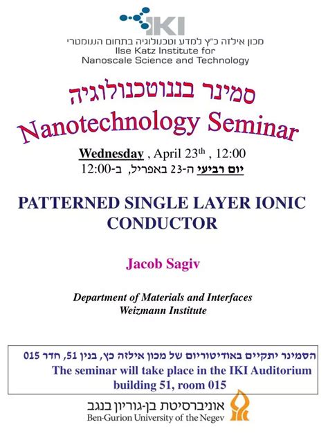Ppt Jacob Sagiv Department Of Materials And Interfaces Weizmann