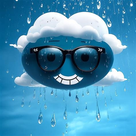 A Cloud With Sunglasses And A Cloud In The Sky Premium Ai Generated Image