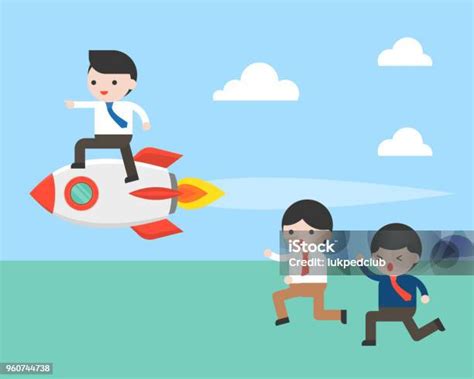 로켓을 타고 사업가 하자 비즈니스 개념 평면 디자인의 지도자를 수행 하는 다른 사람 개념에 대한 스톡 벡터 아트 및 기타 이미지