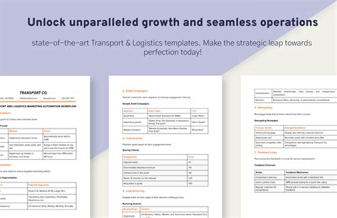 Transport And Logistics Marketing Automation Workflow Template In Word