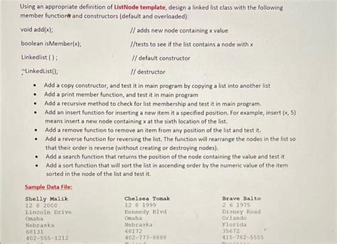 Solved Using An Appropriate Definition Of Listnode