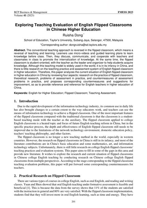 Pdf Exploring Teaching Evaluation Of English Flipped Classrooms In Chinese Higher Education