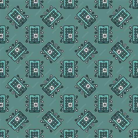 Premium Vector Smartphone Screen With Ai Apps Vector Artificial Intelligence Colored Seamless