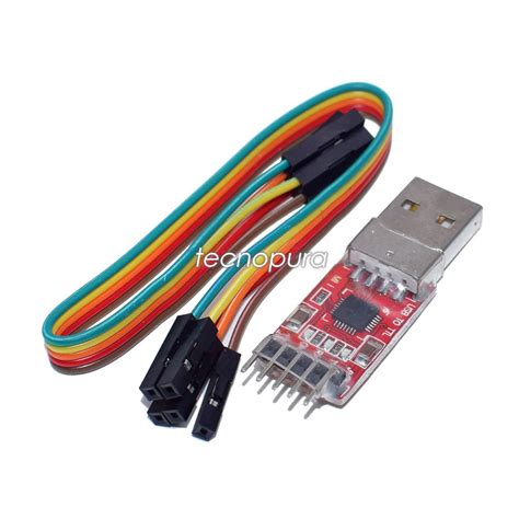 módulo conversor de usb a ttl serial cp2102 cables jumpers tecnopura