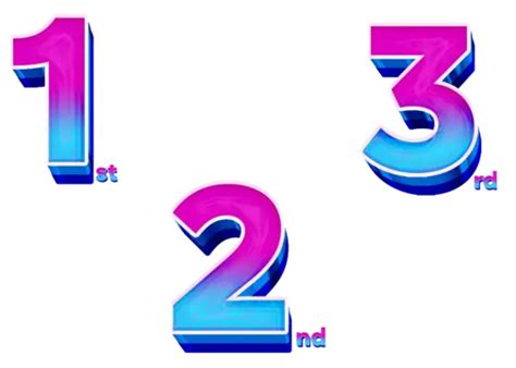 Colorful 3d First Second And Third Number First Second And Third Number One Two Three Golden