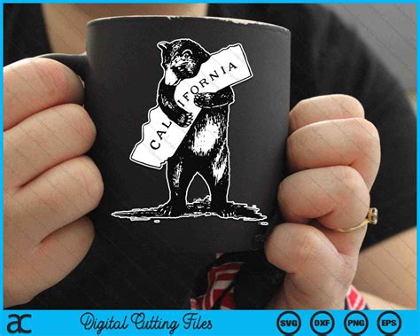 Bear Hug I Love California Retro Vintage Svg Png Cutting Files