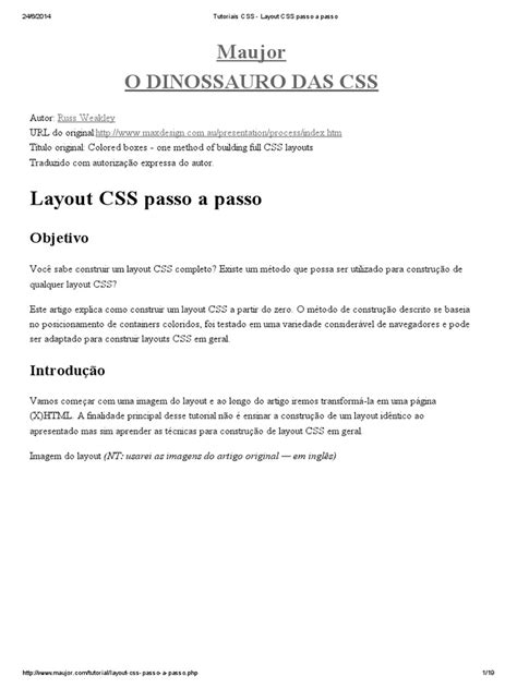 Tutoriais Css Layout Css Passo A Passo Download Grátis Pdf Folhas