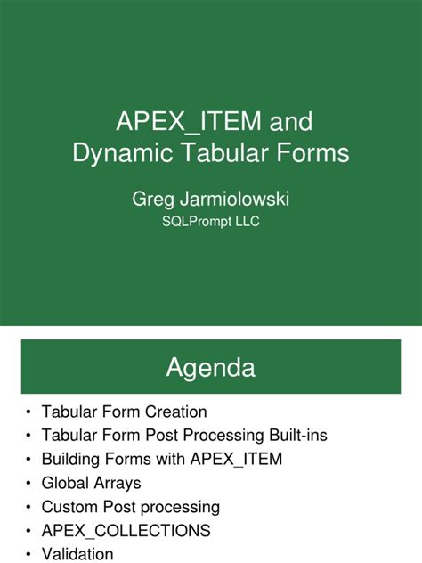 Apexitem And Dynamic Tabular Forms Pdf Plsql Databases