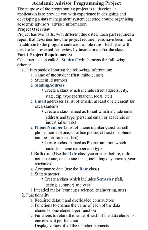 Solved Academic Advisor Programming Project The Purpose Of