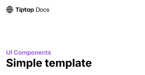 Simple Template Tiptap Ui Components