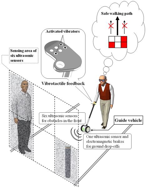 sensors free full text multi section sensing and vibrotactile perception for walking guide