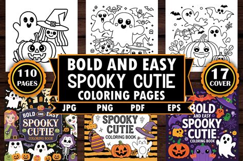 Spooky Cutie Bold And Easy Coloring Book Graphic By Pixelquill