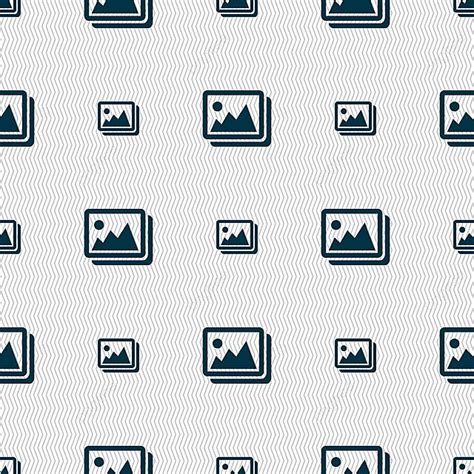 Geometric Texture Seamless Pattern Vector With Iconic Signs Of Images Jpeg And Photographs