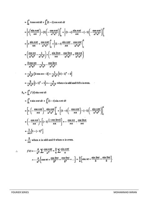 Solved Examples In Fourier Series PDF