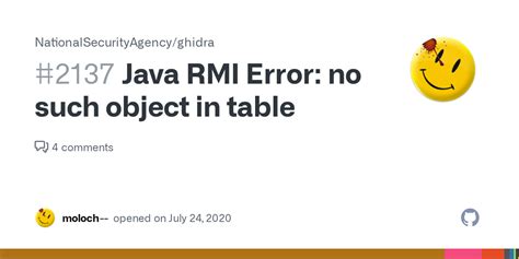 Java Rmi Error No Such Object In Table · Issue 2137
