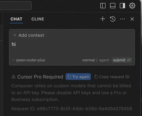 cursor pro required when chat using openai api key bug reports