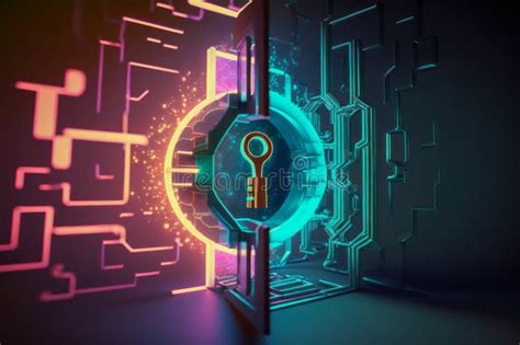 Keyhole In Crypto Digital Cyber Space Security Technology Concept Network Tech Generative Ai
